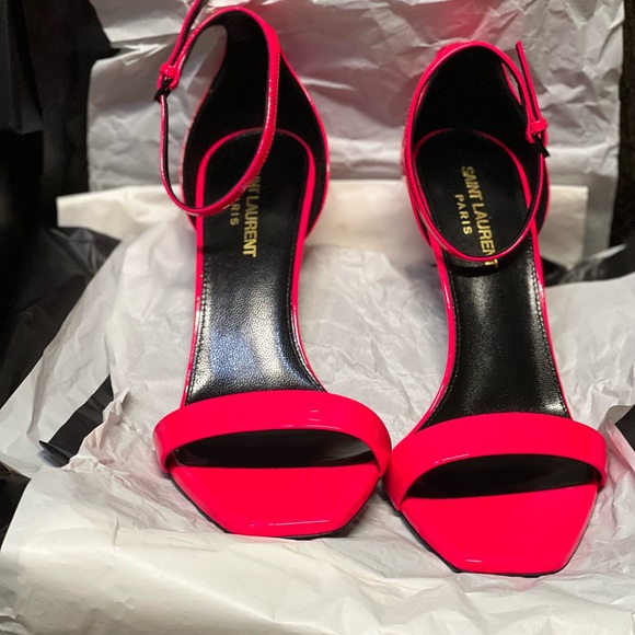 Saint Laurent | Shoes | Neon Pink Ysl Heels | Poshmark